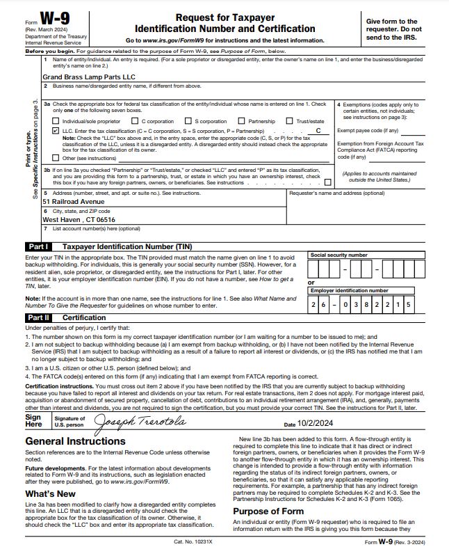 W-9 Request for Taxpayer Identification Number and Certification (W9 ...